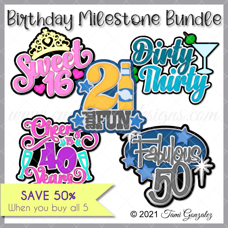 Birthday Milestone Bundle – Cuddly Cute Designs