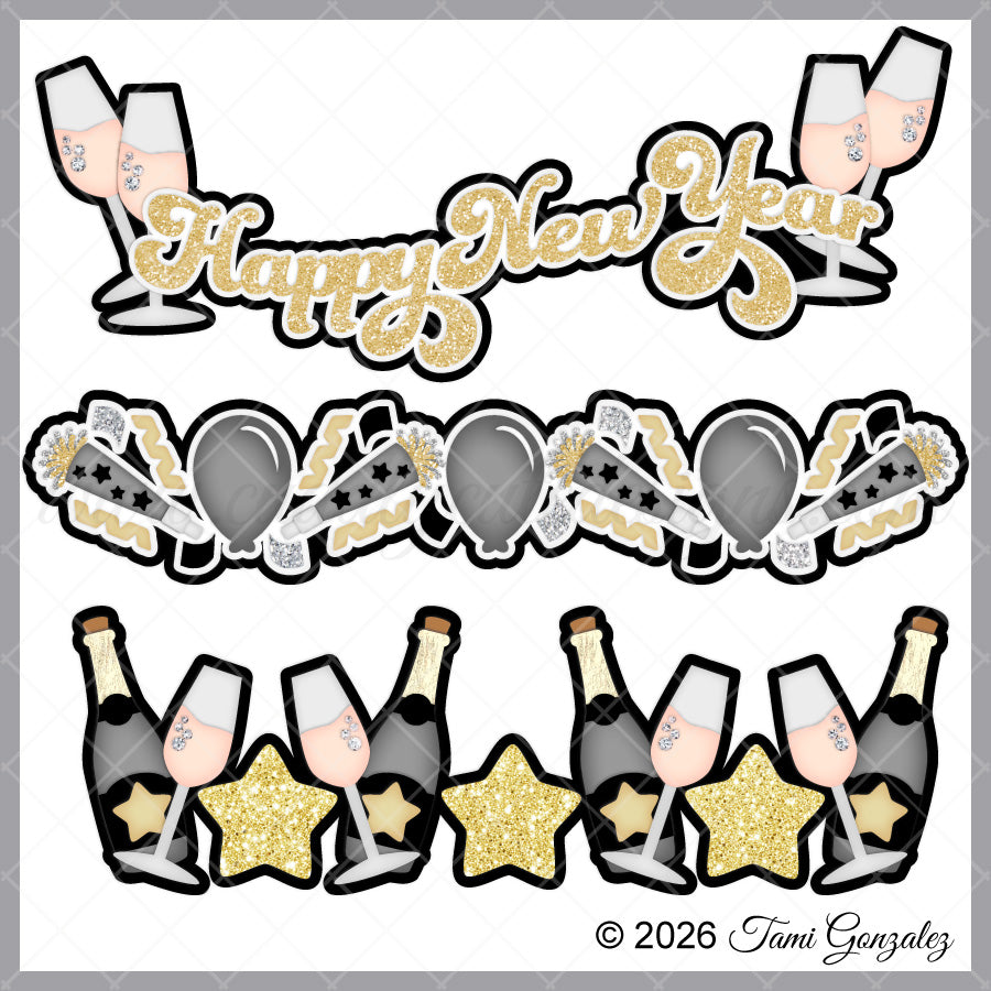 New Year Borders – Cuddly Cute Designs