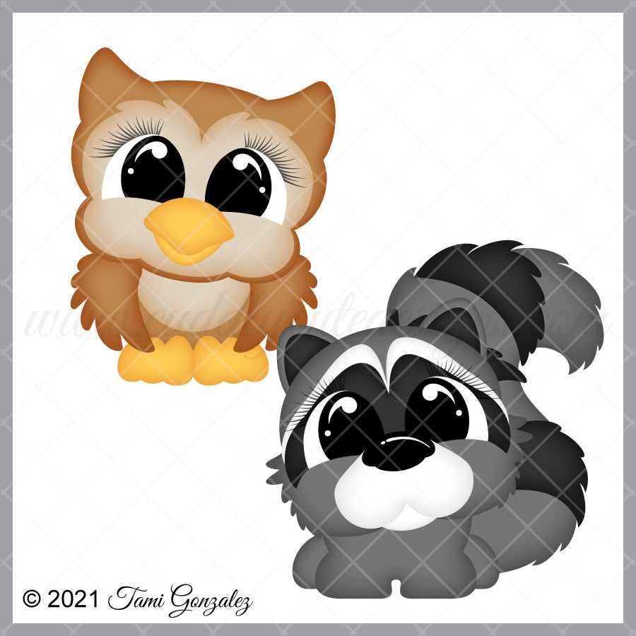Pudgies - Owl & Raccoon – Cuddly Cute Designs