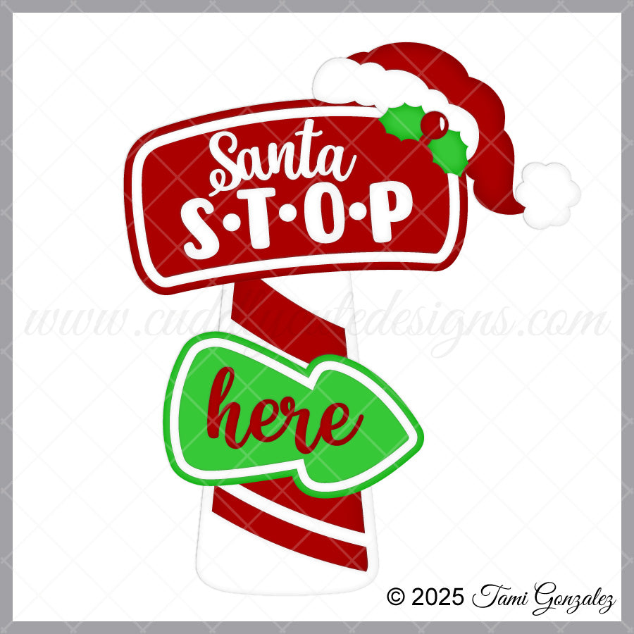 Santa Stop Sign – Cuddly Cute Designs