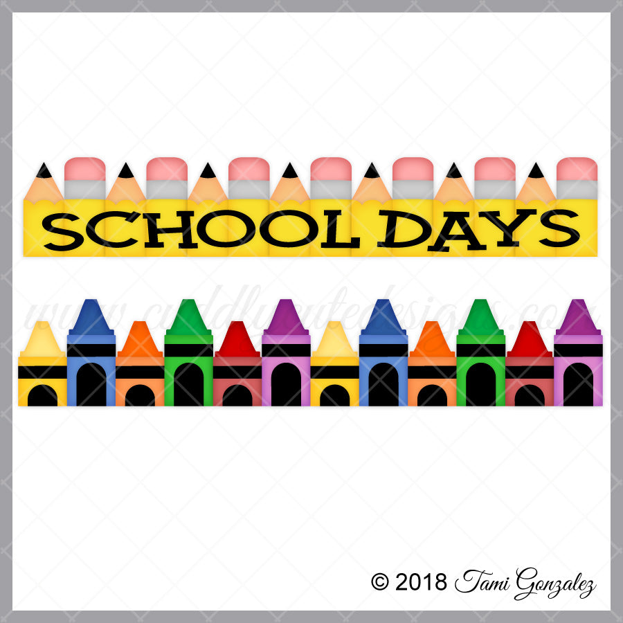 School Days Borders – Cuddly Cute Designs